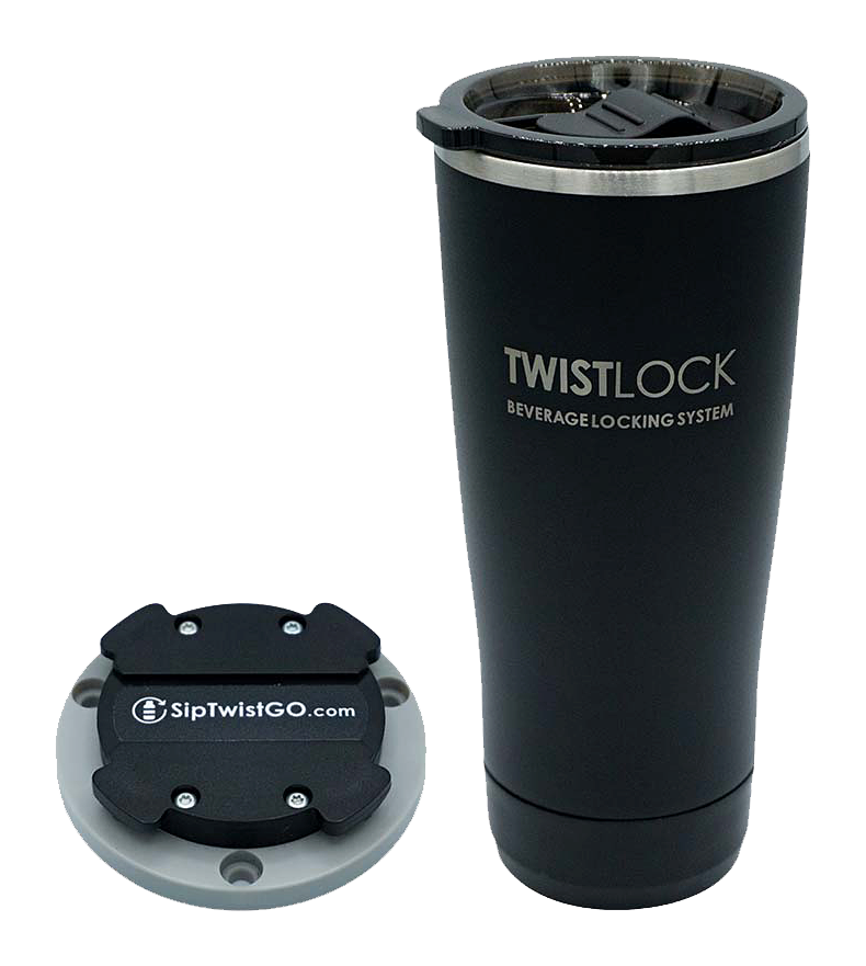 TwistLock Beverage Locking System Mini Disc Locking Base and Tumbler ...